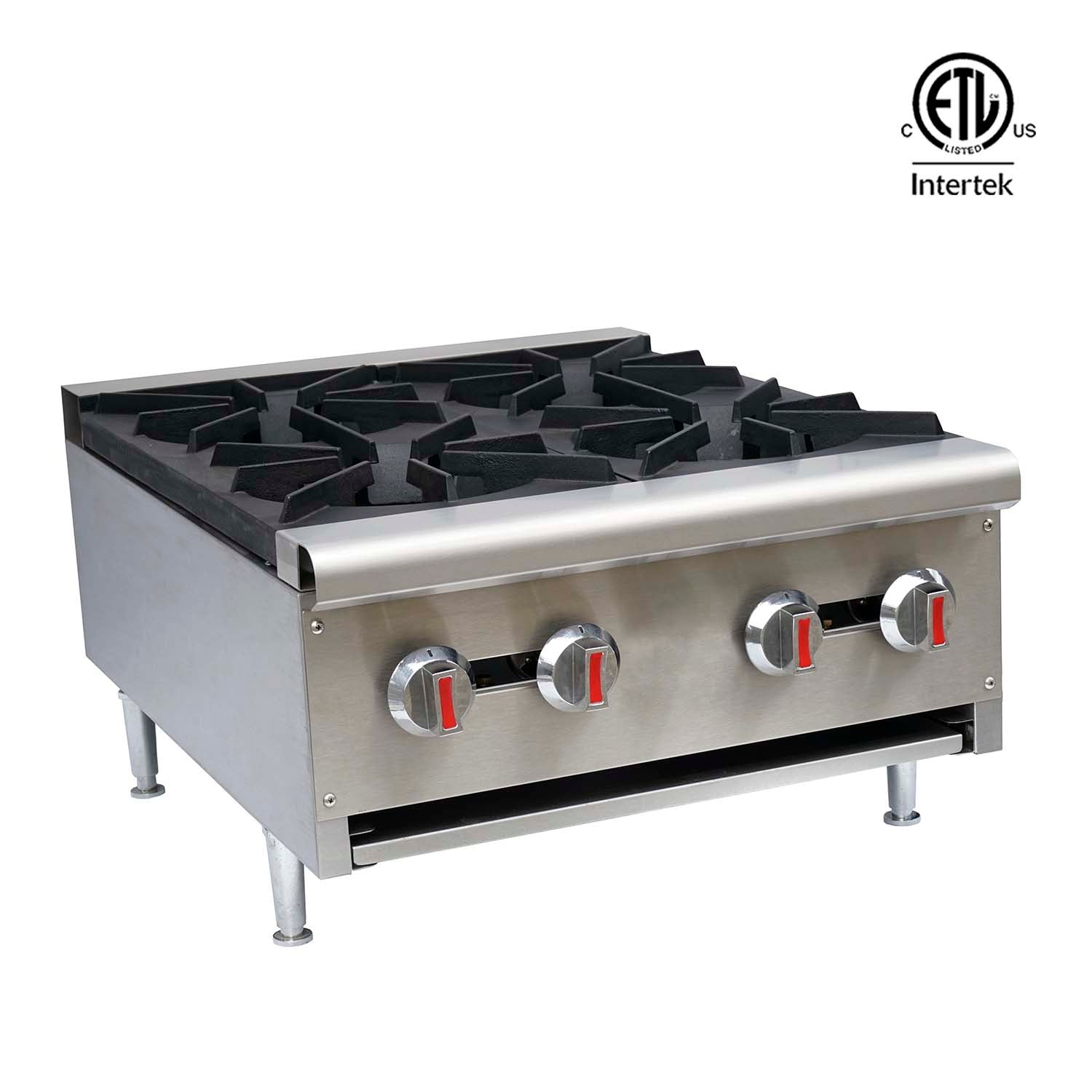 4 Burners 106000BTU/hr ETL Countertop Commercial Gas Hot Plate GHP-4W