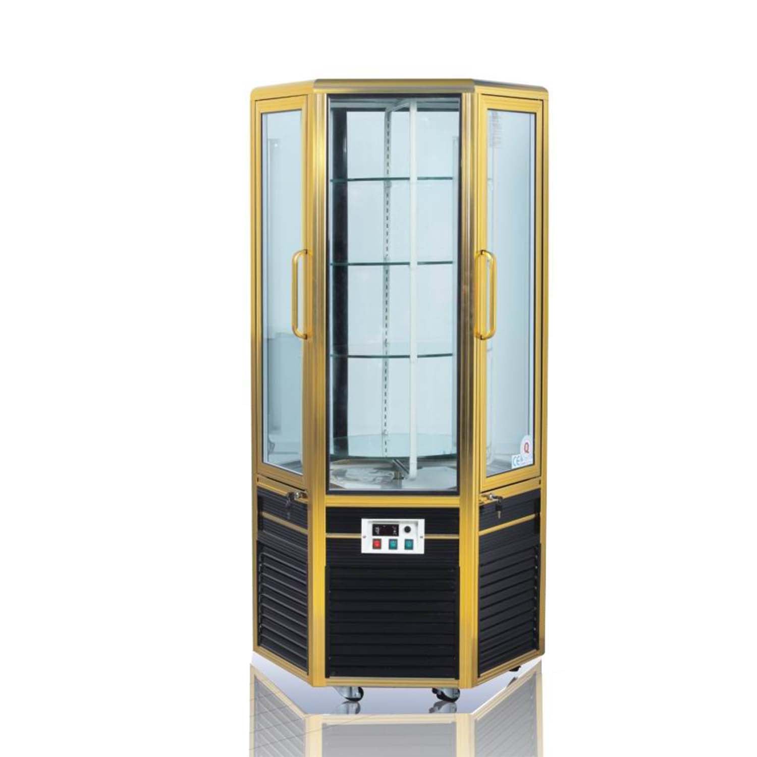 925MM Paint Six Sided Rotating Refrigerated Cake Display Case TT-BC124