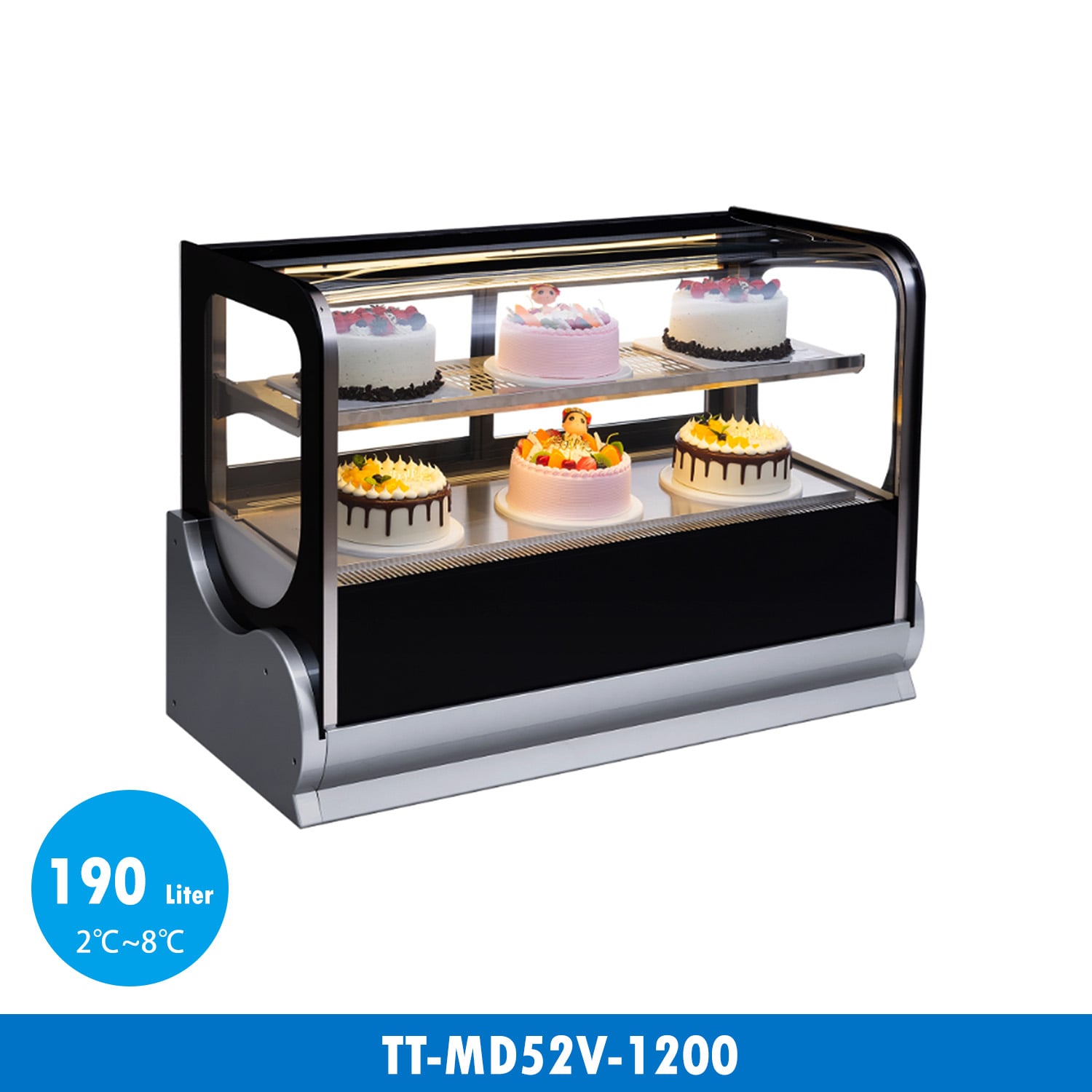 1200mm Black Refrigerated Bakery Display Case TT-MD52V-1200